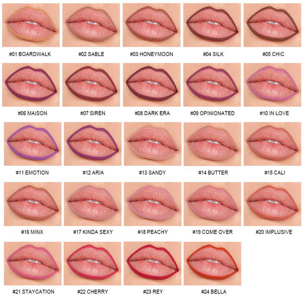 24 Colors Matte Long-lasting Lip Liner – MSmakeupoem.com