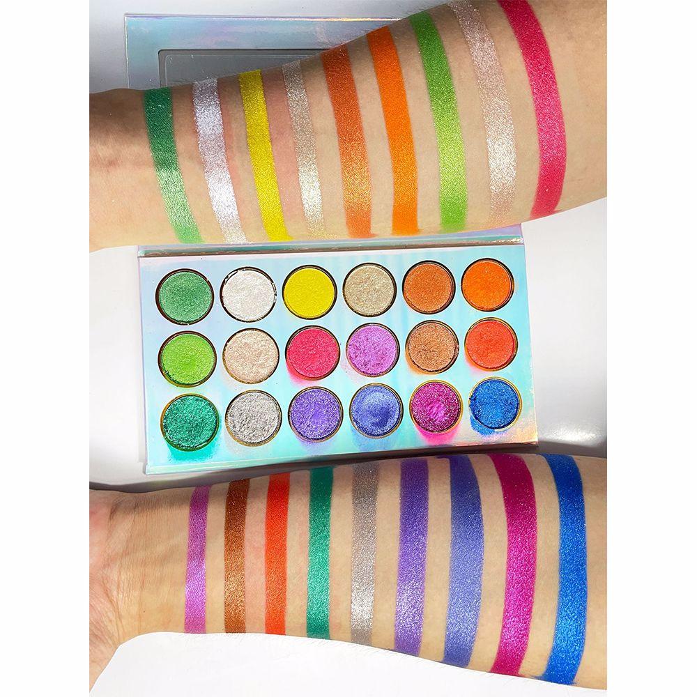 18 Colors Holographic Silver Eyeshadow Palette – MSmakeupoem.com