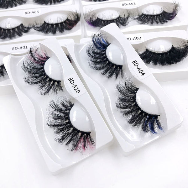 8D Eye End Colorful Fried Hair Thick Exaggerated False Eyelashes ...