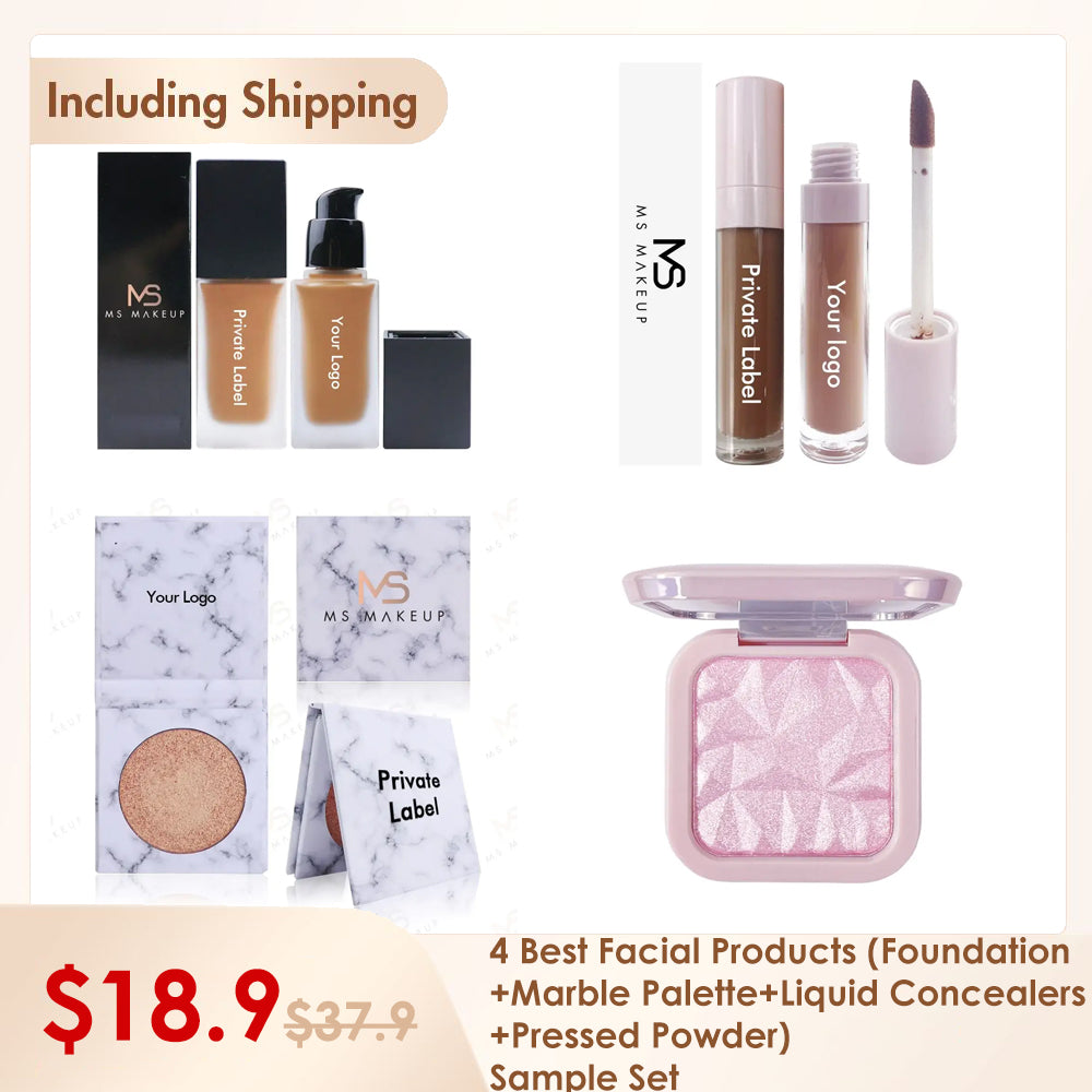 【Free Shipping】4 Best Facial Products (Foundation+Marble Palette+Liqui ...