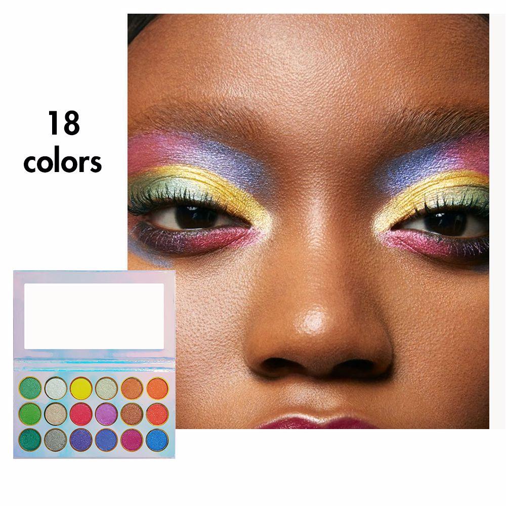 18 Colors Holographic Silver Eyeshadow Palette – MSmakeupoem.com