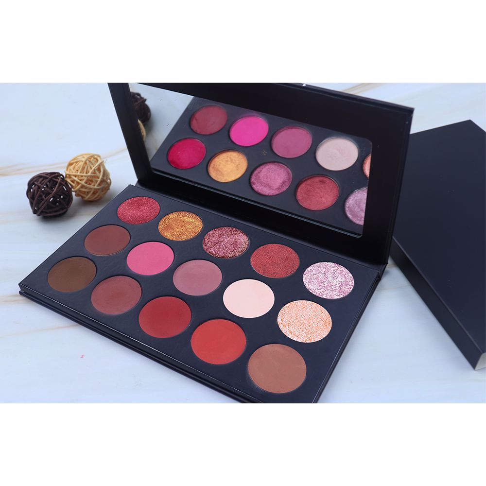 15 Colors Black Reddish Brown Eyeshadow Palette – MSmakeupoem.com